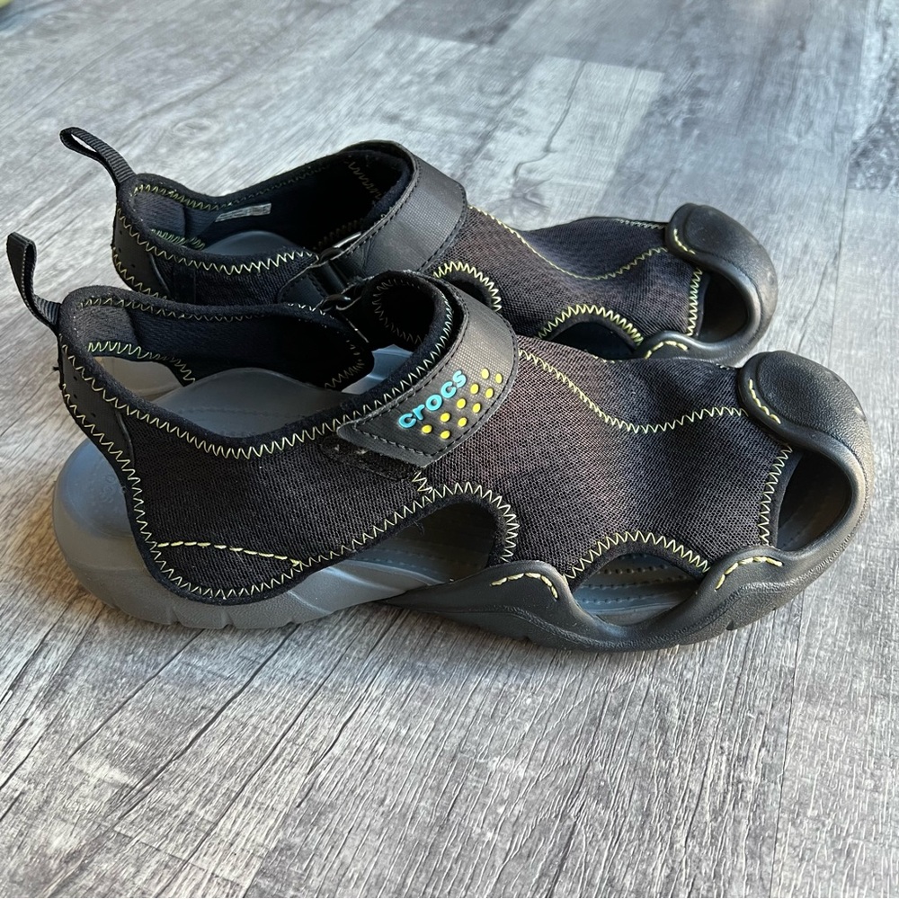 Crocs Swift-Water Mesh Black Sandals Size 11 - Gem